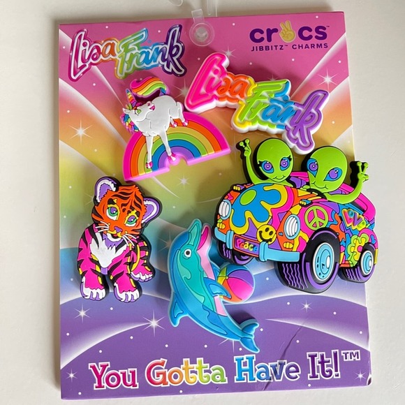 CROCS | Accessories | Lisa Frank Crocs Jibbitz 5 Shoe Charms Collab ...